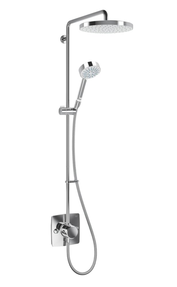 Mira Beacon Rear-Fed Exposed Chrome Thermostatic Mixer Shower - Screwfix