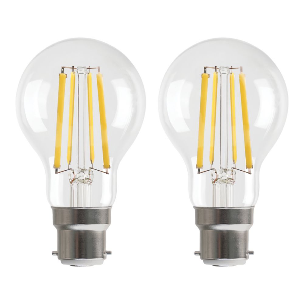 LAP B22 A60 LED Light Bulb Clear 806lm 3.8W 2 Pack - Screwfix