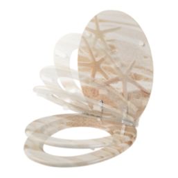 Pilica Soft-Close Toilet Seat Moulded Wood Beach - Screwfix