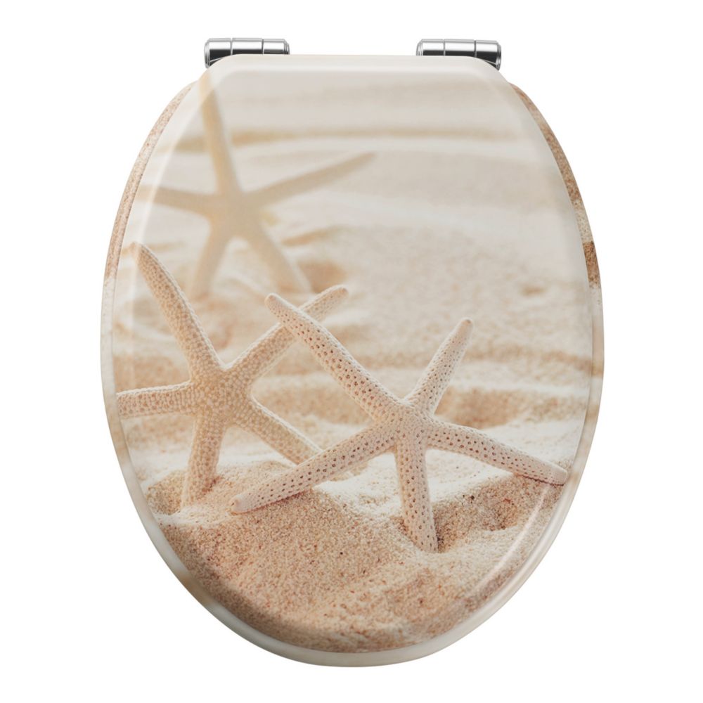 Pilica Soft-Close Toilet Seat Moulded Wood Beach - Screwfix