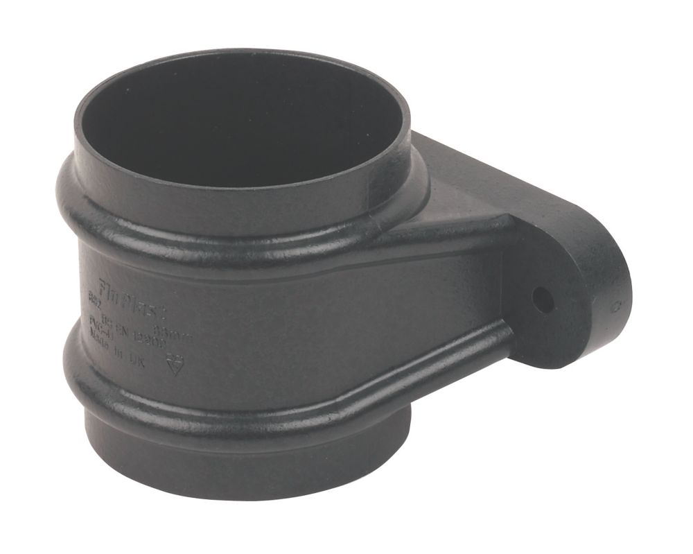 FloPlast Cast Iron Effect Round Pipe Socket Black 68mm - Screwfix