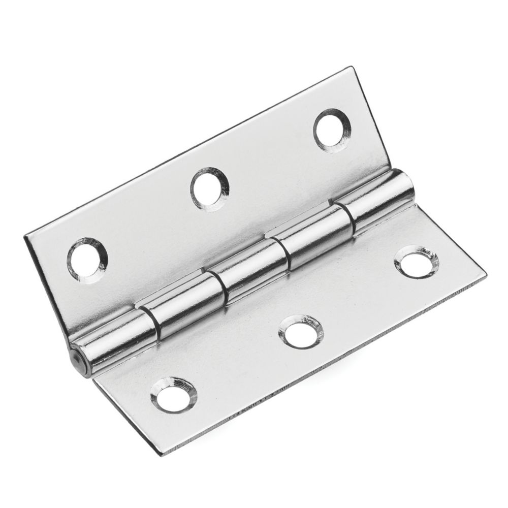 Smith & Locke Polished Chrome Fixed Pin Butt Hinges 75mm x 50mm 2 Pack ...