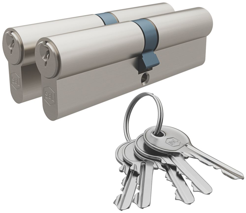 Smith & Locke 6-Pin Euro Double Cylinder Locks 50-50 (100mm) Satin ...