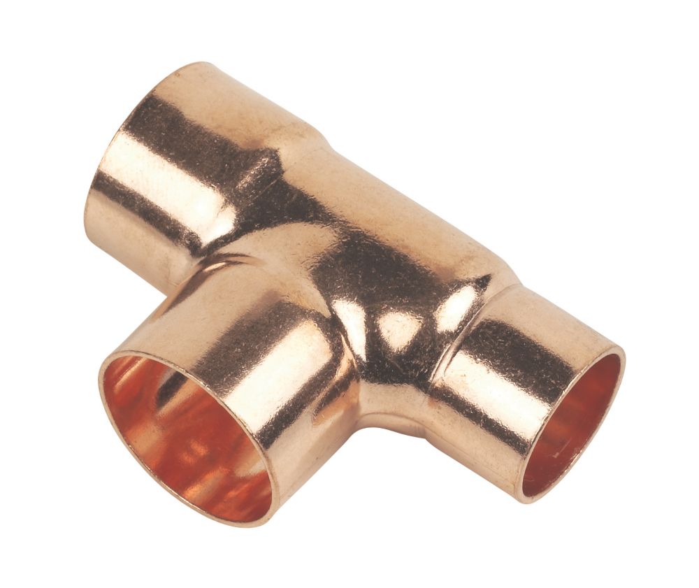 Flomasta Copper End Feed Reducing Tee 28mm x 22mm x 28mm - Screwfix