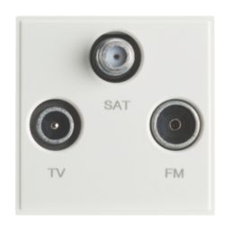 Contactum Media Modular Coaxial TV / FM & Satellite Socket White - Screwfix