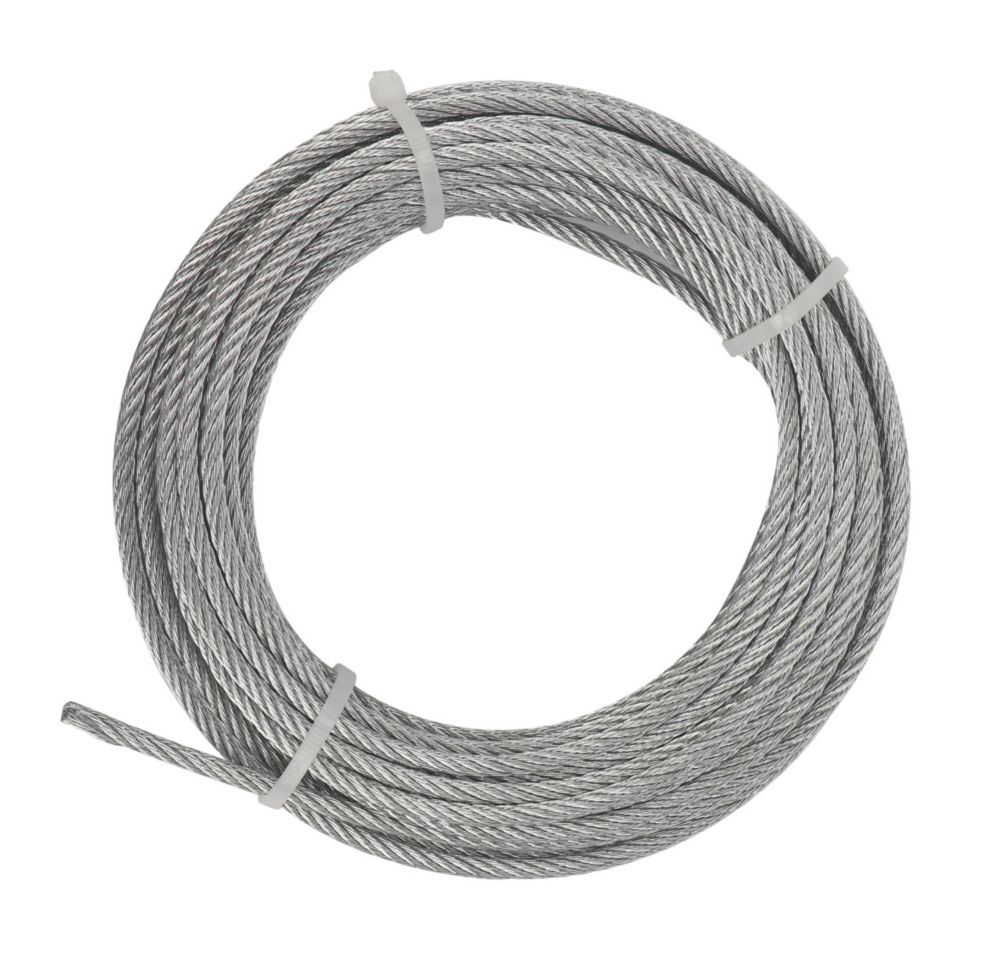 Essentials Wire Rope Steel 4mm x 20m - Screwfix