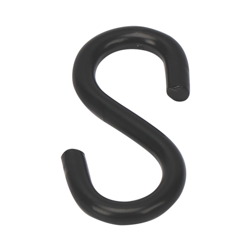 Essentials S-Hooks Black 30 x 3mm 4 Pack - Screwfix