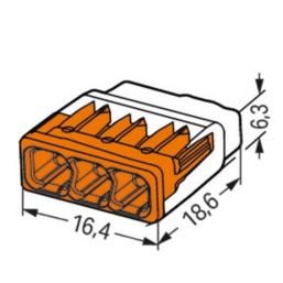 Wago 2773-403 32A 3-Way Push-Wire Connectors 100 Pack - Screwfix