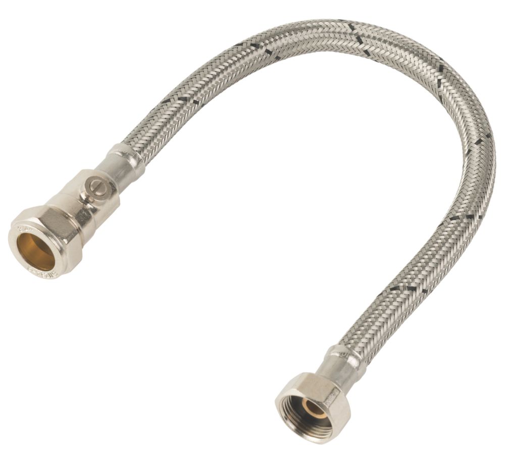 Midbrass Flexible Hoses with Isolation Valve 3/4" x 3/4" x 500mm 2 Pack ...