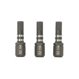 Erbauer 1/4" 25mm Hex Shank H4 Impact Screwdriver Bits 3 Pack - Screwfix