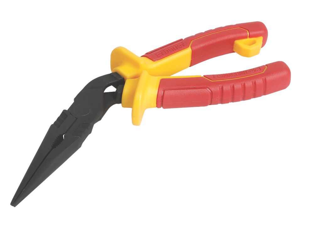 Erbauer VDE Angle Head Long Nose Pliers 8" (200mm) - Screwfix