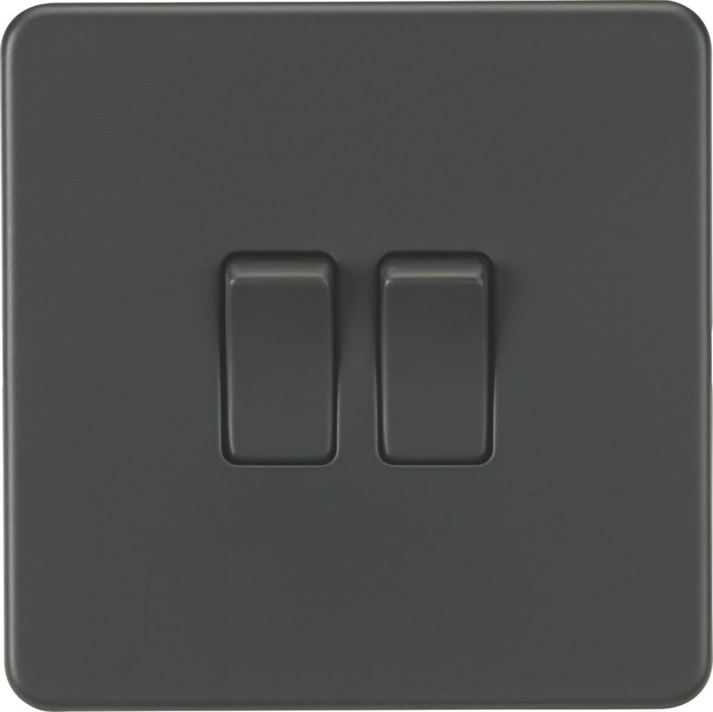Knightsbridge 10AX 2-Gang 2-Way Light Switch Anthracite - Screwfix Knightsbridge 10AX 2-Gang 2-Way Light Switch Anthracite - Screwfix