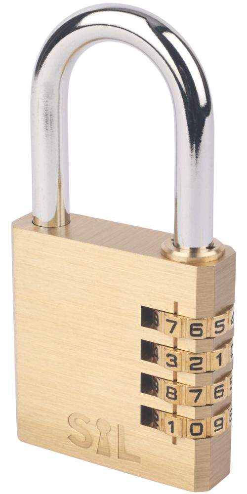 Smith & Locke Combination Padlock Brass 50mm - Screwfix