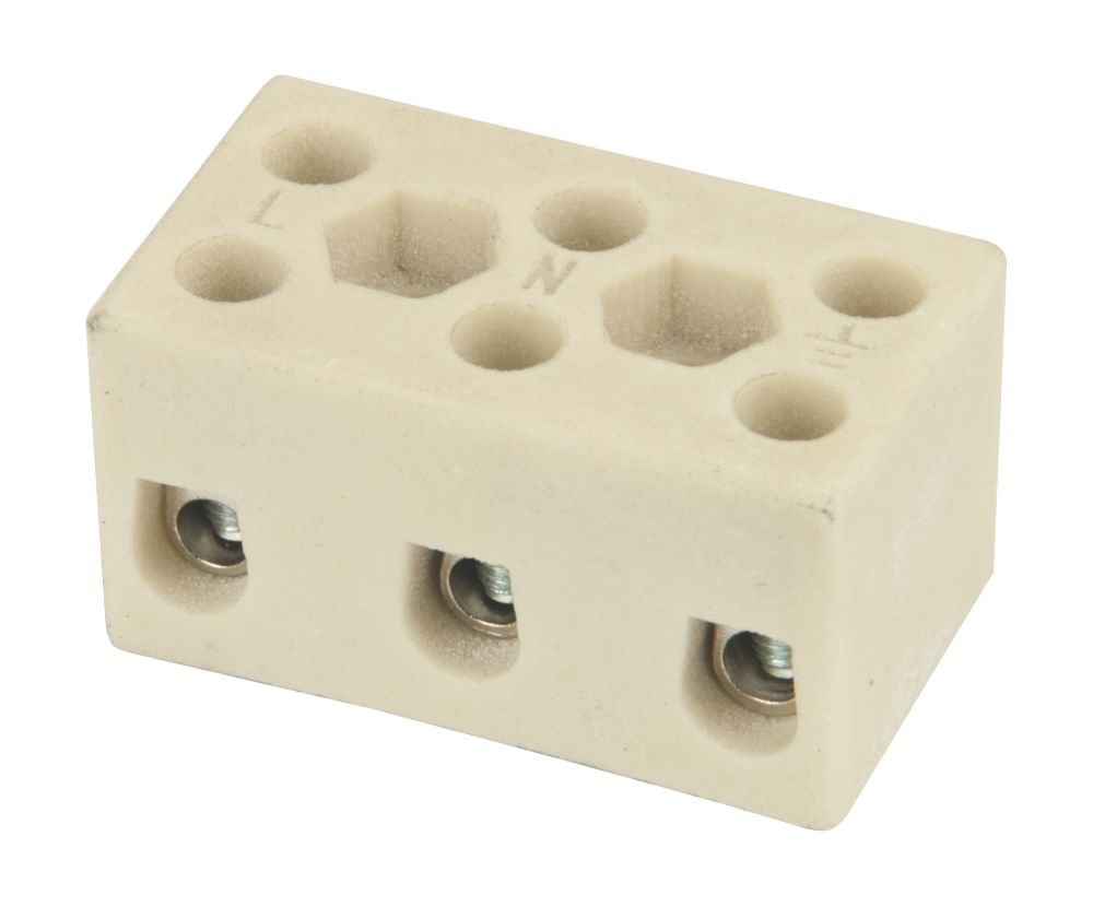 Hylec 41A 3-Pole Terminal Blocks 5 Pack - Screwfix