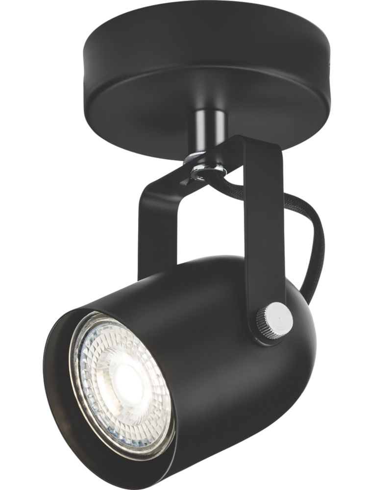 Knightsbridge Round 1-Light Single GU10 Wall & Ceiling Spotlight Matt ...