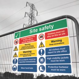 Essentials "Site Safety" Notice Sign 600mm x 800mm - Screwfix