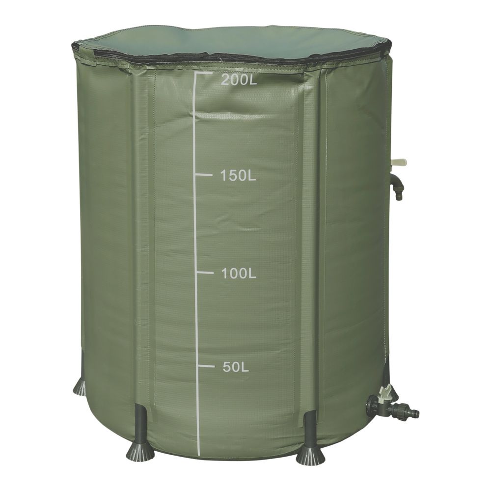 Verve Portable PVC Water Butt Green 200Ltr - Screwfix