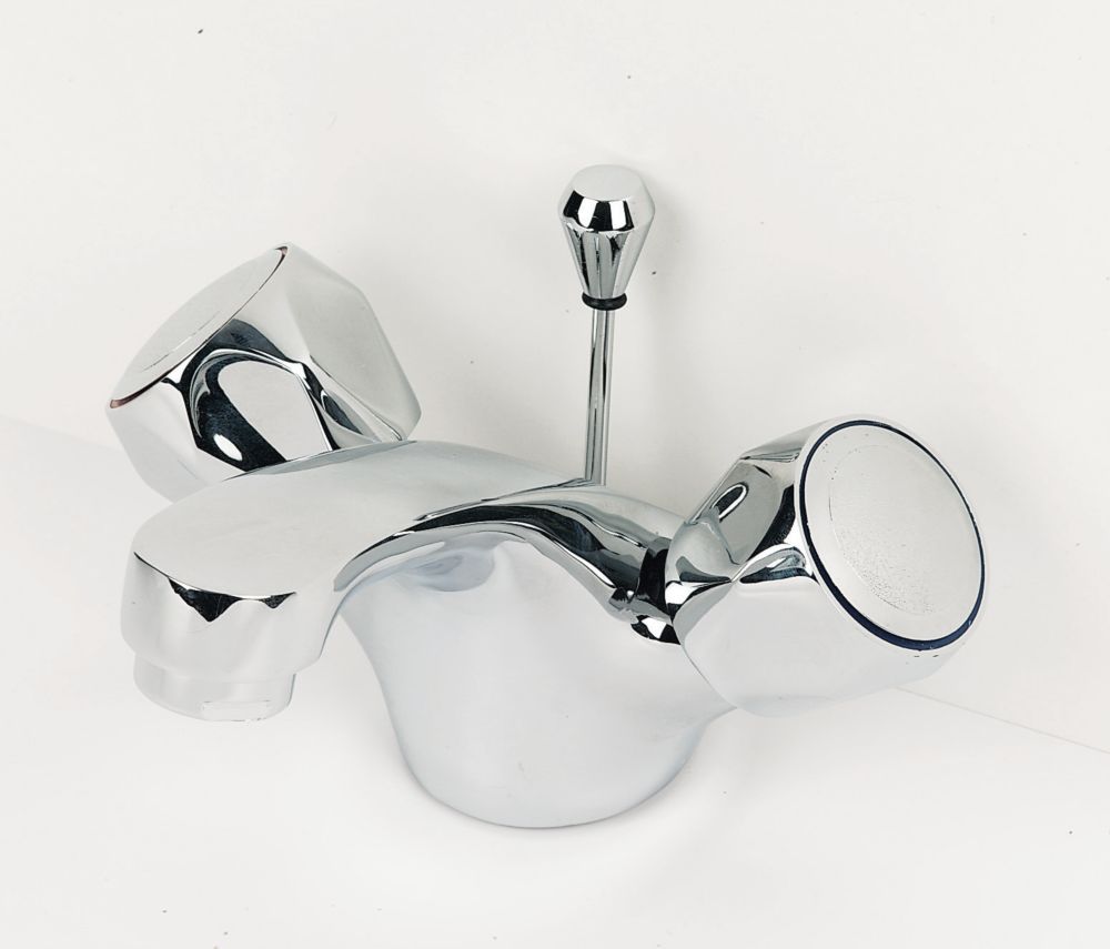 Swirl Contract Chrome 110mm Cloakroom Round Head Mono Basin Mixer Tap ...