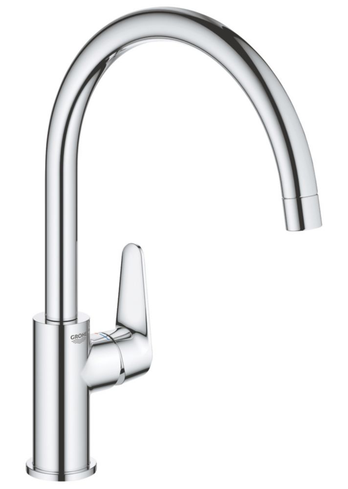 Grohe Bau Curve Kitchen Mono Mixer Tap Chrome - Screwfix