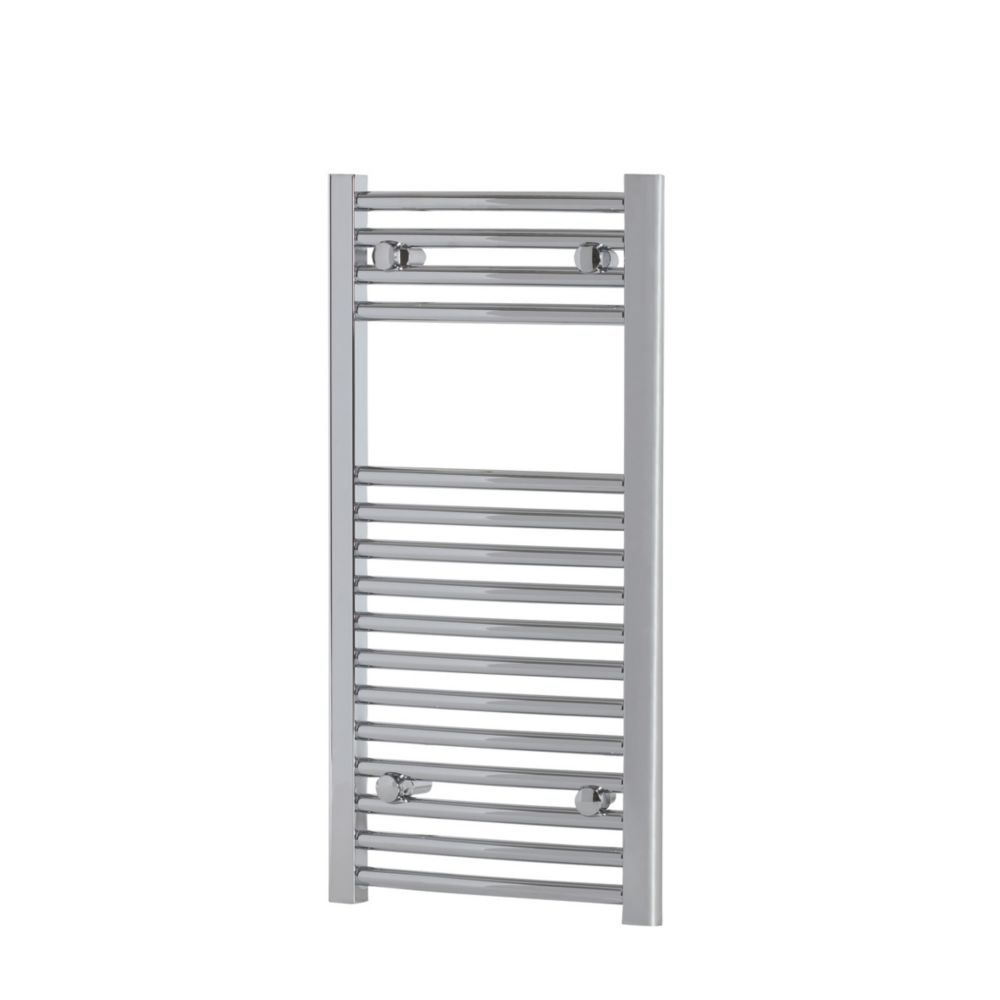 Flomasta 800mm x 400mm 764BTU Chrome Curved Towel Radiator - Screwfix
