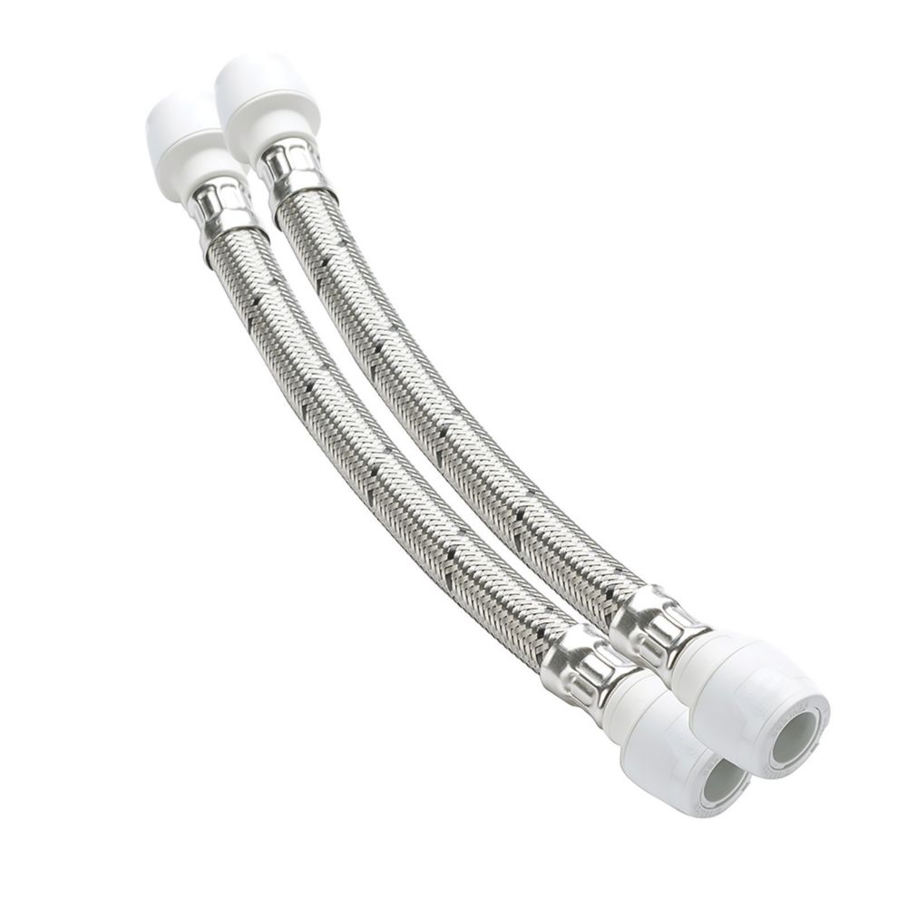 Hep2O Push-Fit Keyless Flexi Tap Connector 15mm x 15mm x 300mm 2 Pack ...