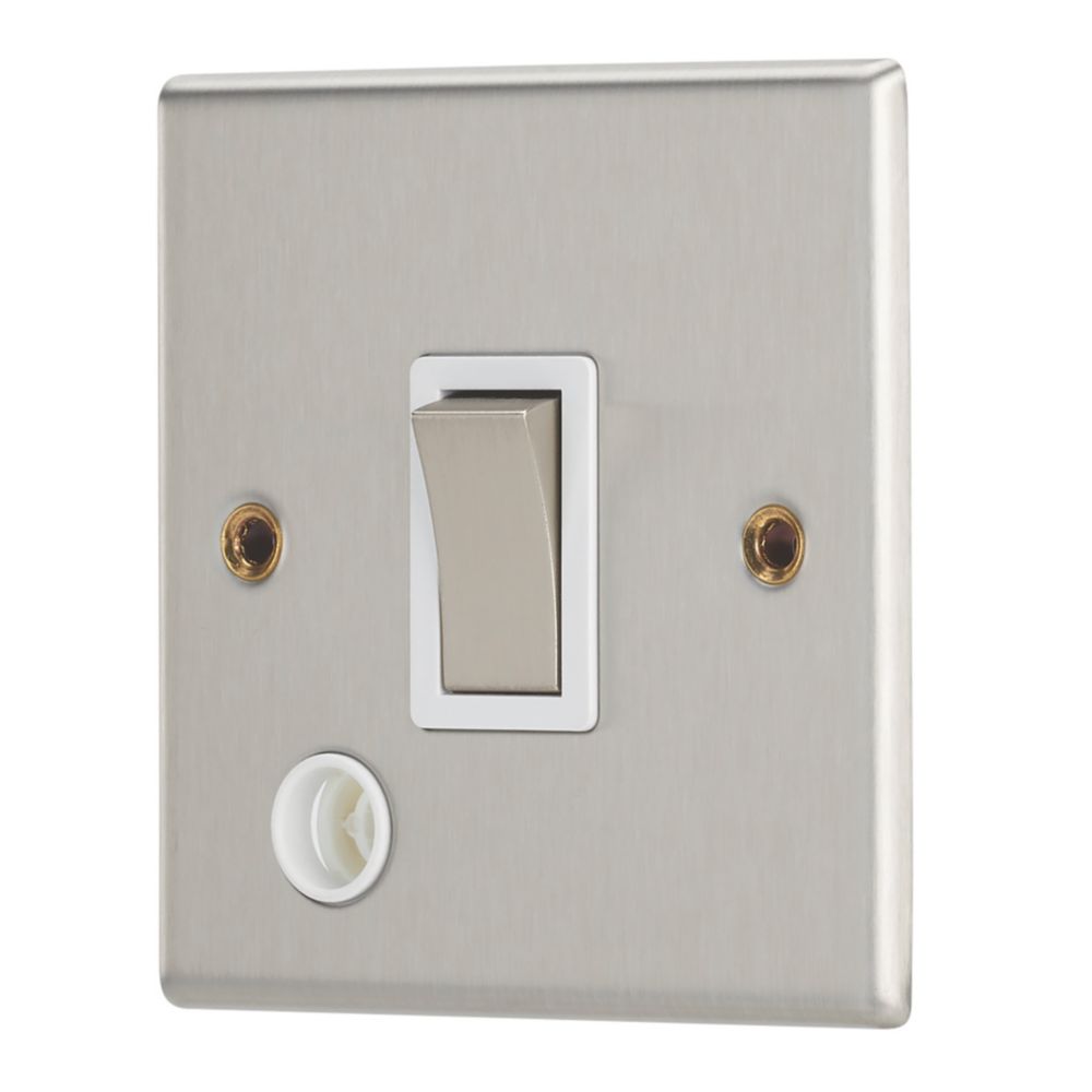 Contactum iConic 20A 1-Gang DP Control Switch & Flex Outlet Brushed ...