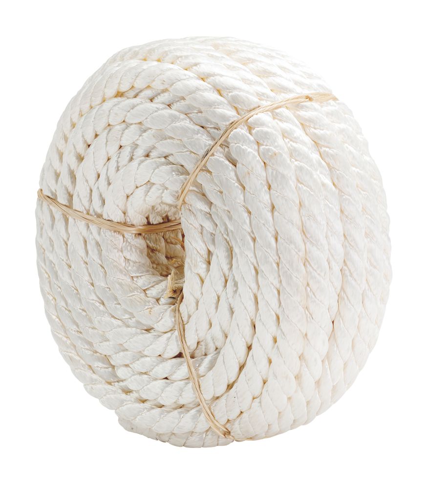 Essentials Twisted Rope White 12mm x 20m - Screwfix