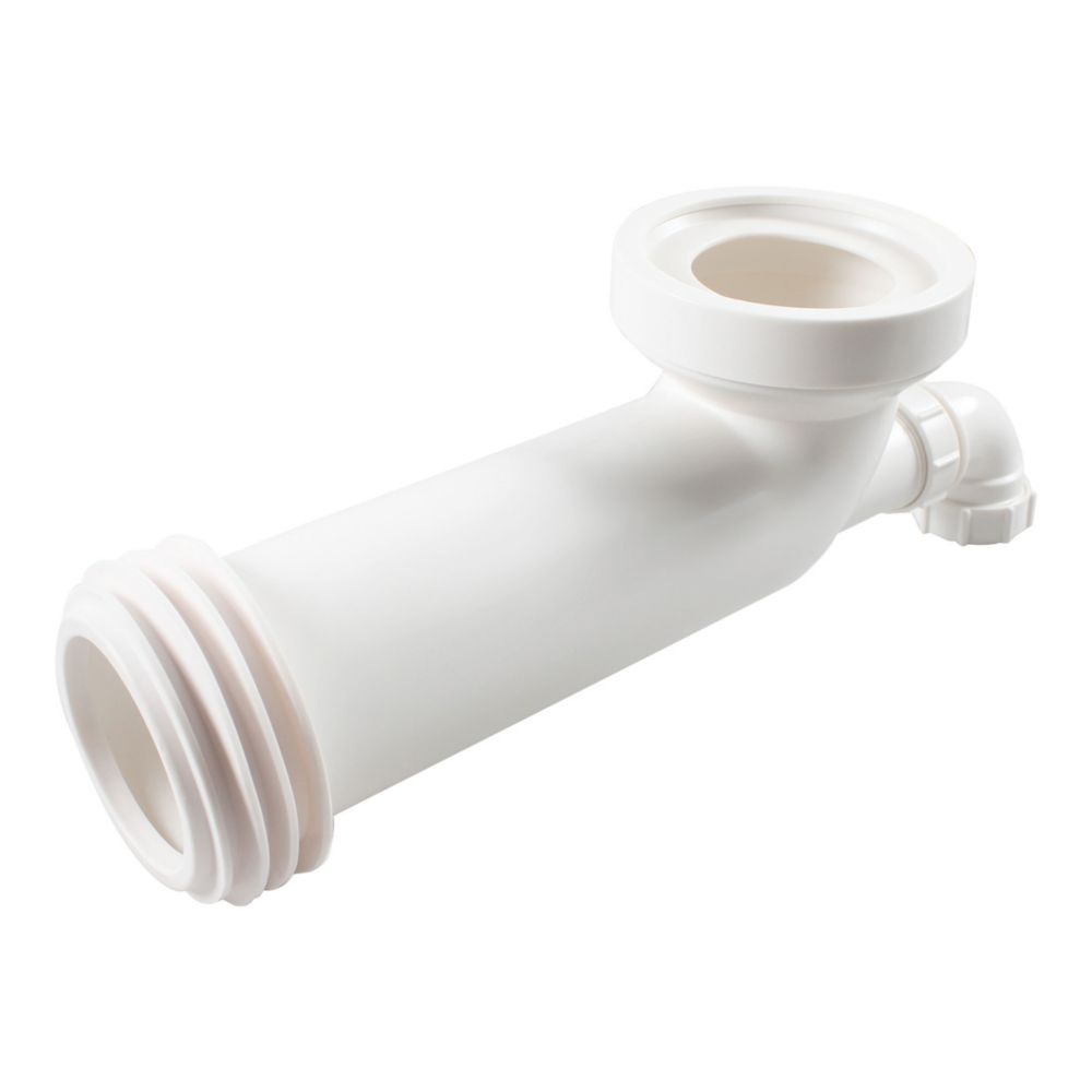 Flomasta Rigid 90° Angled Pan Connector with Boss White 282mm - Screwfix