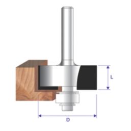 Erbauer 1 4 Shank Rebater Bit 31.8mm x 13.1mm Screwfix