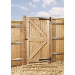 Smith & Locke Black Powder-Coated Straight Heavy Reversible Gate Hinges ...