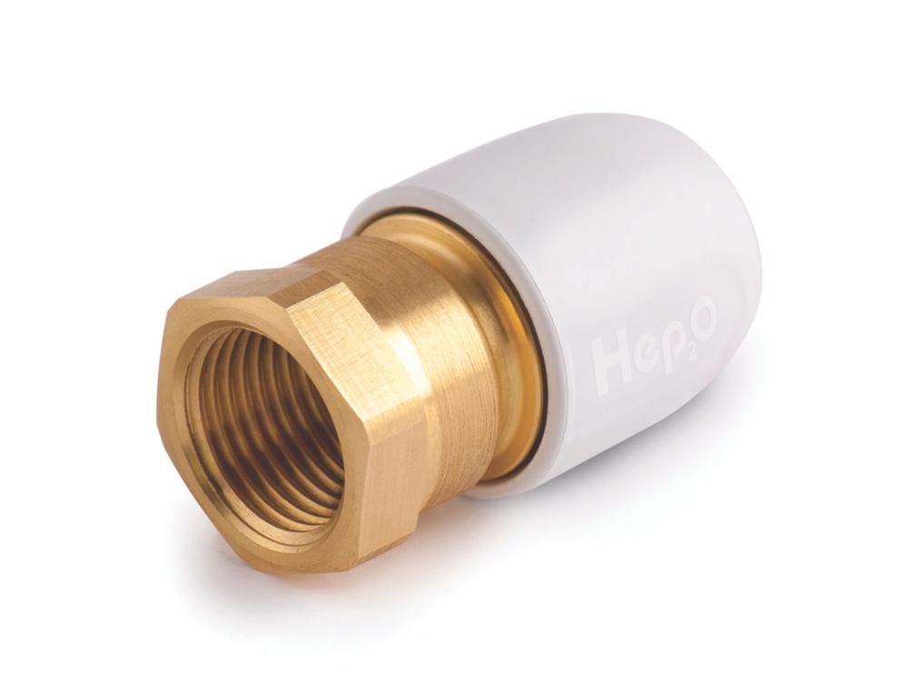 Hep2O Plastic Push-Fit Adapting Female Coupler 10mm x 1/2" - Screwfix