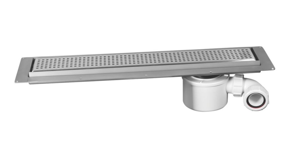 McAlpine CD600-SQ Channel Drain With Grid Brushed Stainless Steel 610mm ...