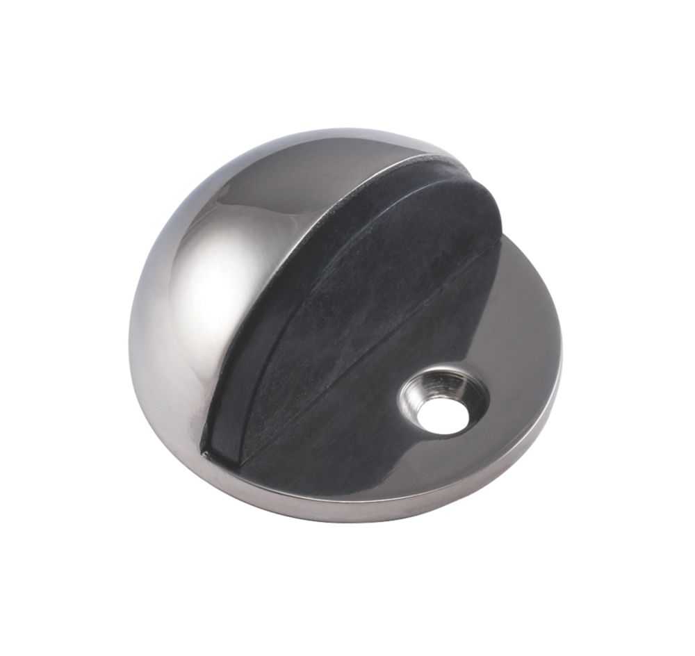 Eclipse Oval Door Stop 45 x 23mm Polished Stainless Steel - Screwfix