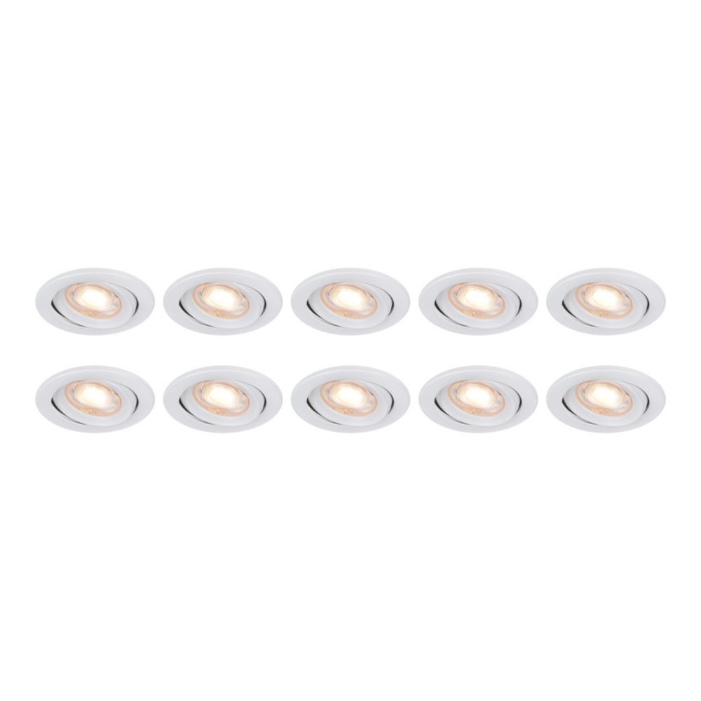 LAP Ubertas Tilt LED Downlights White 4W 420lm 10 Pack - Screwfix