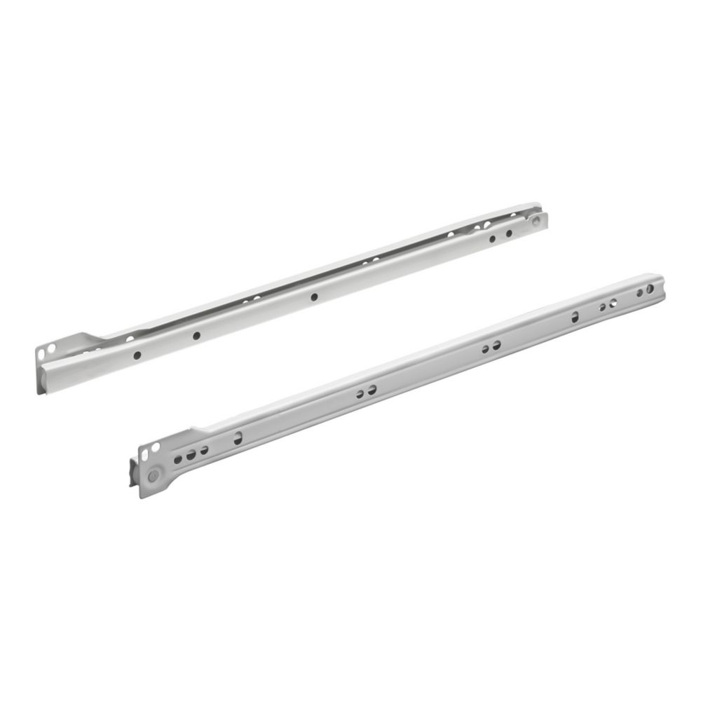 Essentials White Self-Closing Roller Drawer Runners 500mm 2 Pack - Screwfix