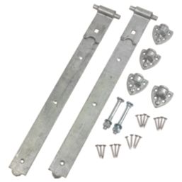 GateMate Matt Silver Straight Heavy Reversible Hinges 180mm x 24" x ...