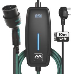 Masterplug 10A 2.4kW Mode 2 Type 2 Plug Portable EV Charger 10m - Screwfix