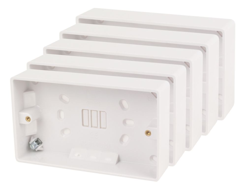 LAP 2-Gang Surface Pattress Back Boxes 32mm 5 Pack - Screwfix