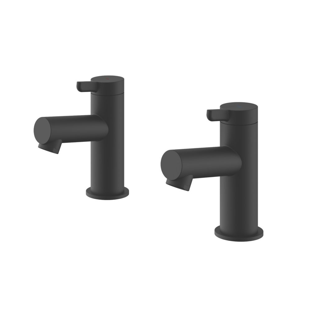Swirl Bonda Black 120mm Standard Lever 2 Tap Holes Basin Pillar Tap ...