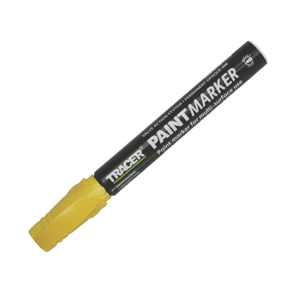 TRACER Thick Tip Yellow Permanent Marker - Screwfix