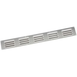 Map Vent Fixed Louvre Vent Silver 466mm x 51mm - Screwfix