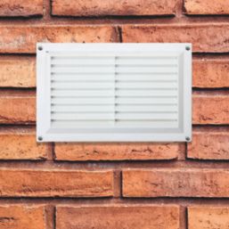 Map Vent Fixed Louvre with Flyscreen Vent White 229mm x 152mm - Screwfix
