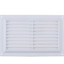 Map Vent Fixed Louvre with Flyscreen Vent White 229mm x 152mm - Screwfix