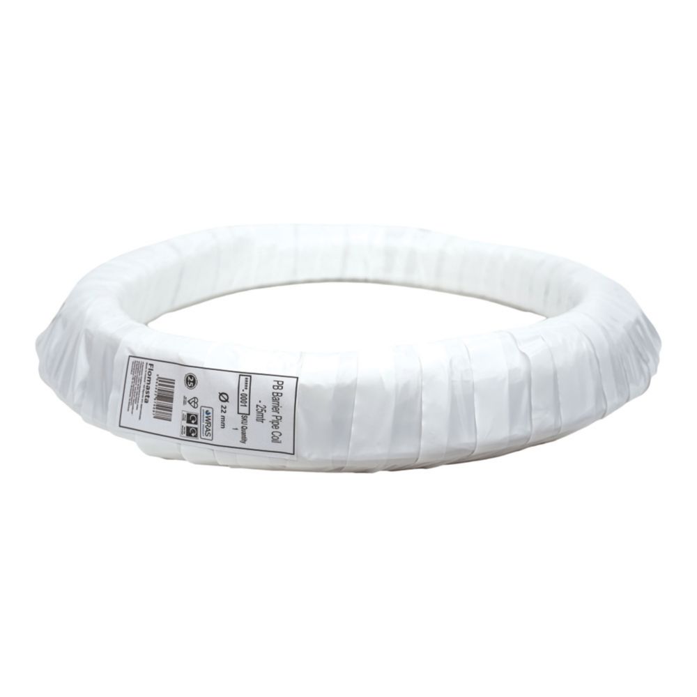 Flomasta Push-Fit PB Layflat Pipe 22mm x 25m White - Screwfix