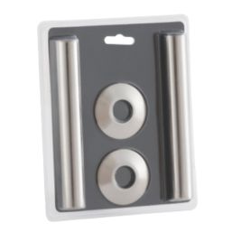 Arroll Pipe Shroud Kit Brushed Nickel 18mm x 130mm 2 Pack - Screwfix