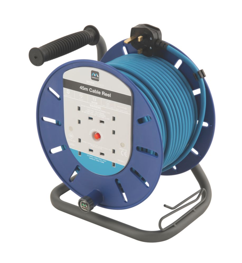 Masterplug 13A 4-Gang 45m Cable Reel 240V | Cable Reels | Screwfix.ie