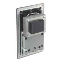 LAP 2-Gang Dual Voltage Shaver Socket 115/240V Antique Brass with Black ...