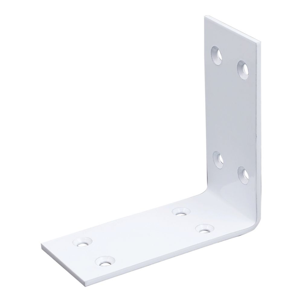 Essentials Angle Brackets Zinc 90mm x 90mm x 40mm 10 Pack - Screwfix