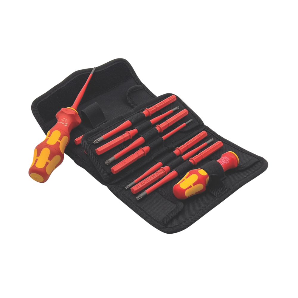 Wera Kraftform Kompakt Turbo i 1 VDE Interchangeable Screwdriver Set 16 Pieces - Screwfix