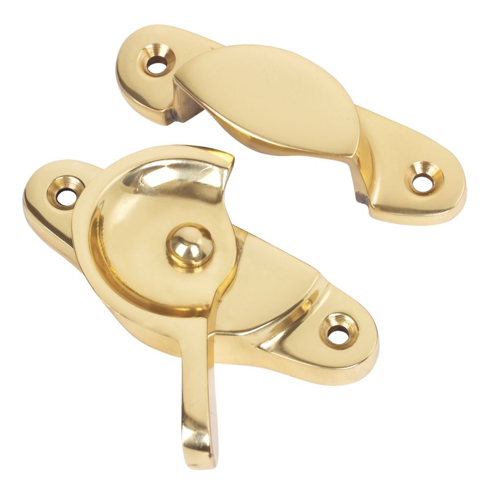 Fitch Fastener Polished Brass 65mm x 35mm - Screwfix